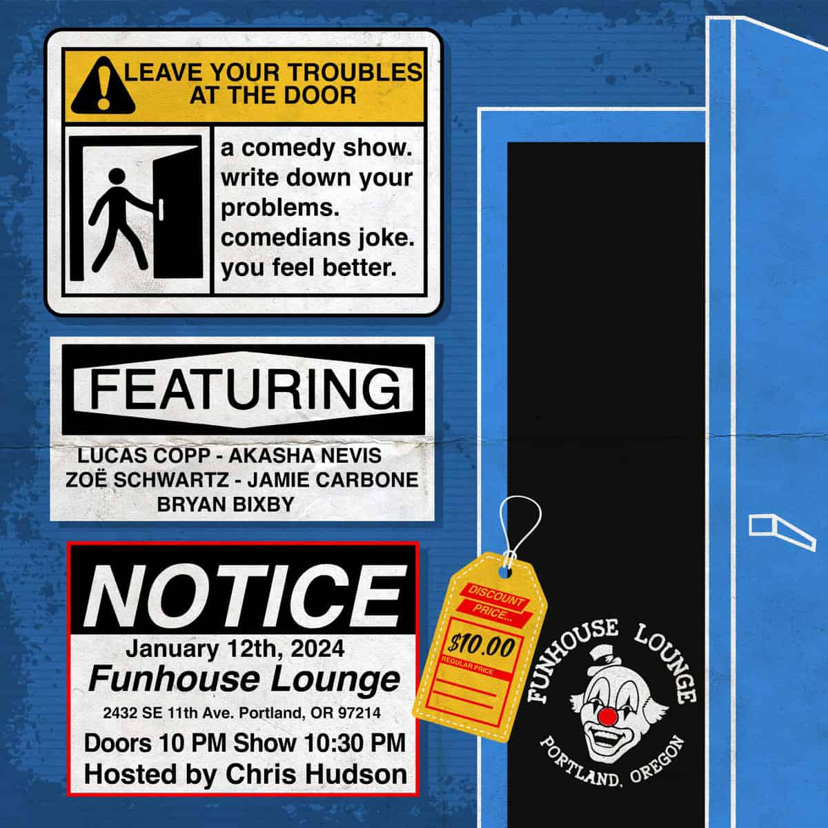 Leave Your Troubles at The Door Comedy Showcase - Portland Living on ...